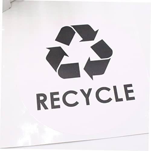 SEWACC 24 Pcs Trash Decal White Stickers Marking Paste for Garbage Can Trash Can Waste Bin Recycling Stickers for Bins Trash Can Black Recycle Trash Bin Sticker Vinyl Garbage