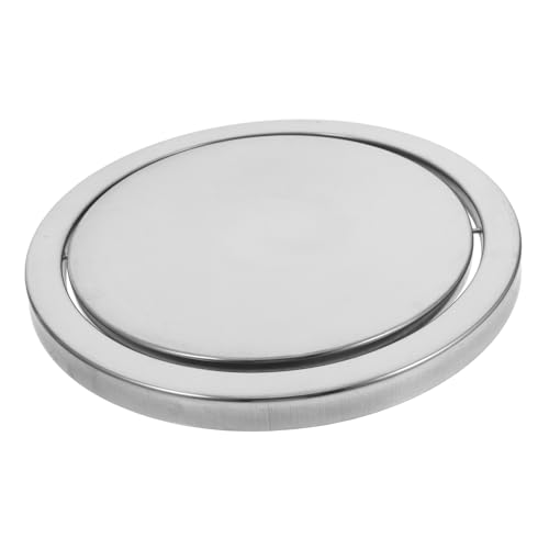 OFFSCH Swing Lid Trash Can Lid Rubbish Bin Countertop Flap Lid Garbage Top Cover Replacement Ressesed Counter Trash Lid Trash Can Grommet Garbage Bin Lid 201 Stainless Steel Silver