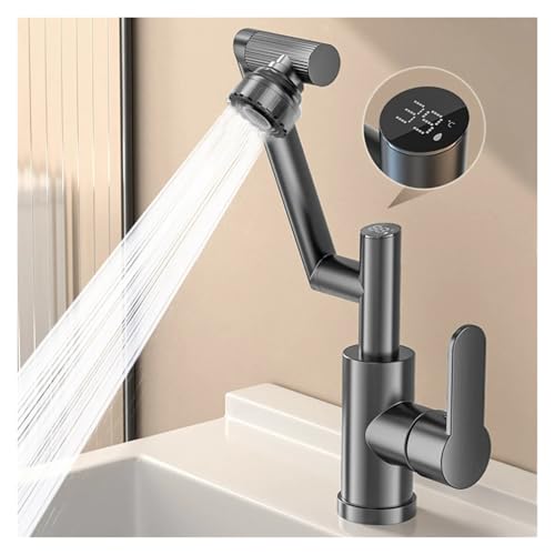 Digital Display LED Basin Faucet Bathtub Faucet 360 Degree Bathroom Faucet Single Plastic Handle Sink Faucet Mixer Hot and Cold