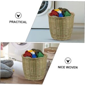 FONDOTIN Basket Storage Basket Garbage Can Dirty Clothes Basket Blanket Organizer Rubbish Paper Bin Farmhouse Wastebasket Bin Round Wastebasket Compost Bin Trash Can Versatile Basket