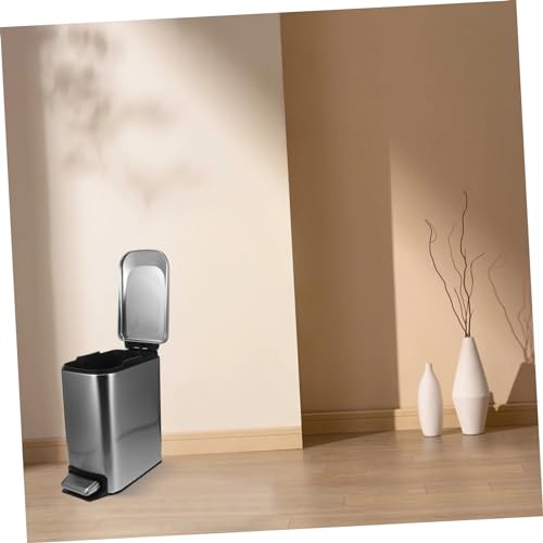 JEWEDECO Small Trash Can Trash Bin Garbage Can with Lid Small Bathroom Trash Can Step Trash Can Trash Can Bathroom Trash Can for Bathroom Garbage Can for Bathroom Foot Pedal Trash Can Abs