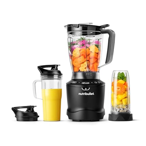 nutribullet SmartSense Blender Combo, 5-speed blender, 1400 Watt Matte Black