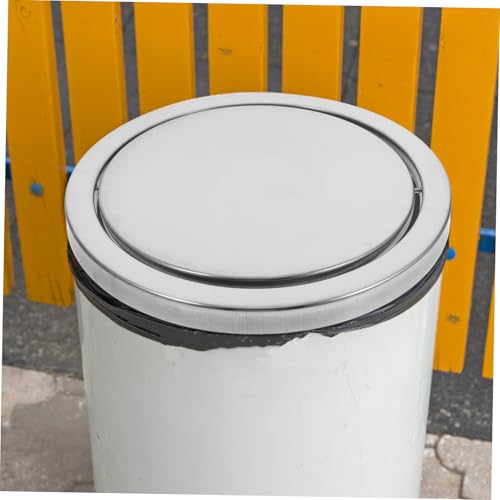 OFFSCH Swing Lid Trash Can Lid Rubbish Bin Countertop Flap Lid Garbage Top Cover Replacement Ressesed Counter Trash Lid Trash Can Grommet Garbage Bin Lid 201 Stainless Steel Silver