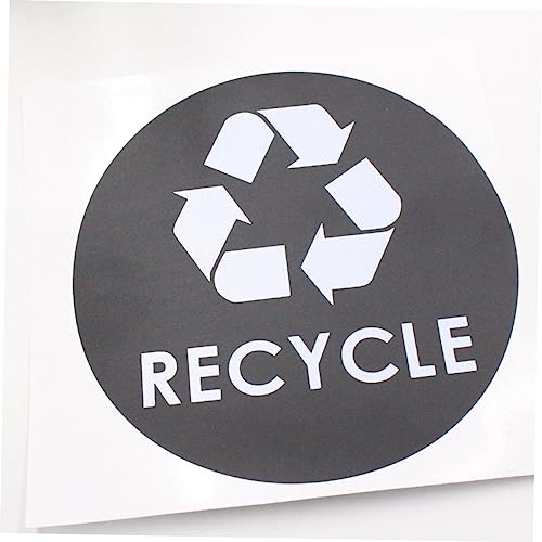 SEWACC 24 Pcs Trash Decal White Stickers Marking Paste for Garbage Can Trash Can Waste Bin Recycling Stickers for Bins Trash Can Black Recycle Trash Bin Sticker Vinyl Garbage