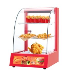 food warmer display | 110v 3-tier stainless steel hot warming cabinet case for fried chicken,countertop warmer display with constant temperature control for pastries bread