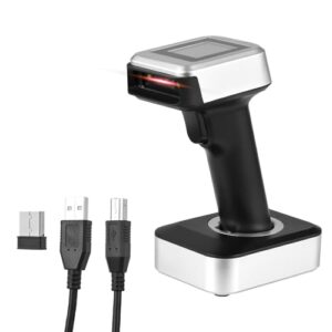 barcode scanner, bluetooth qr code scanner barcode scanner with 270° scanning head rotation for accurate and fast scanning