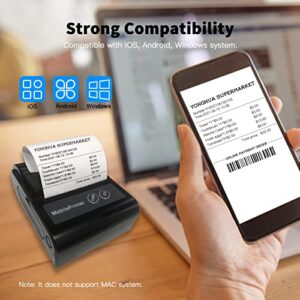 Dioche Receipt Printer, Mobile Thermal Printer, Compatible with Smart Phone, Computer Systems for Restaurant Sales Retail