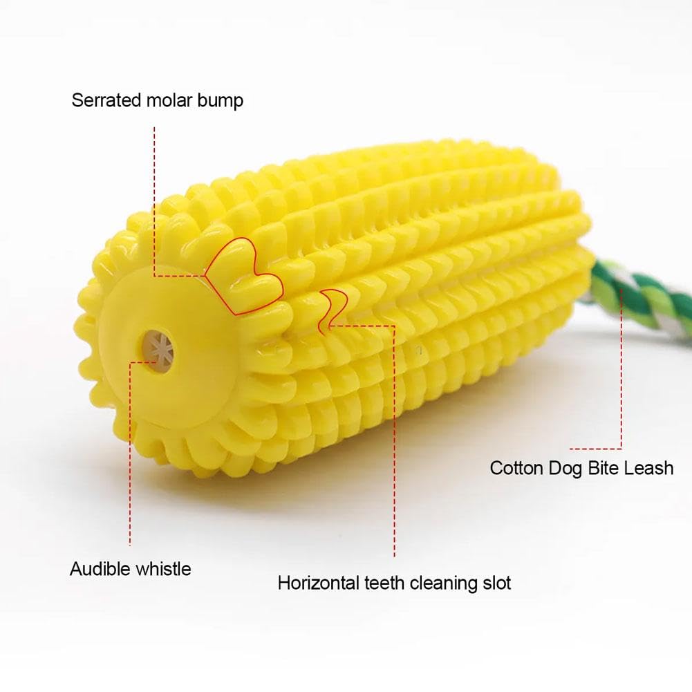 Corn Chew Dog Toy,Dog Chew Corn Toy,Puppy Teeth Chew Corn Stick Toy,Dog Toys for Aggressive Chewers Small Medium Large Breed,Interactive Squeaky Dog Tooth Cleaning Tool Water Float Toy for Any Dogs