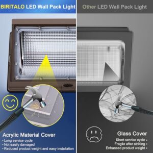 BIRITALO 300W LED Parking Lot Light 3 Pack and 120W LED Wall Pack Light 6 Pack with Dusk-to-Dawn Photocell