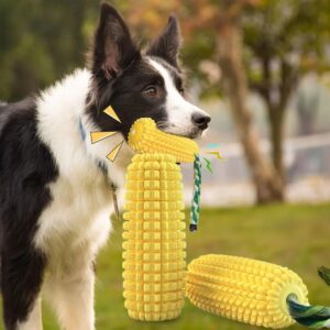 Corn Chew Dog Toy,Dog Chew Corn Toy,Puppy Teeth Chew Corn Stick Toy,Dog Toys for Aggressive Chewers Small Medium Large Breed,Interactive Squeaky Dog Tooth Cleaning Tool Water Float Toy for Any Dogs