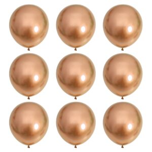 gumney 30pcs metallic chrome balloons, 5 inch round latex birthday balloons for party wedding engagement graduation decorations, copper