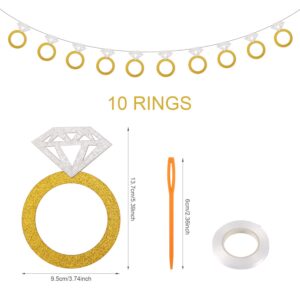 Diamond Ring Banner, Engagement Banner Wedding Engagement Bachelorette Party Decoration Gold and Silver Party Banner Bride to be Decorations for Bridal Shower Decorations