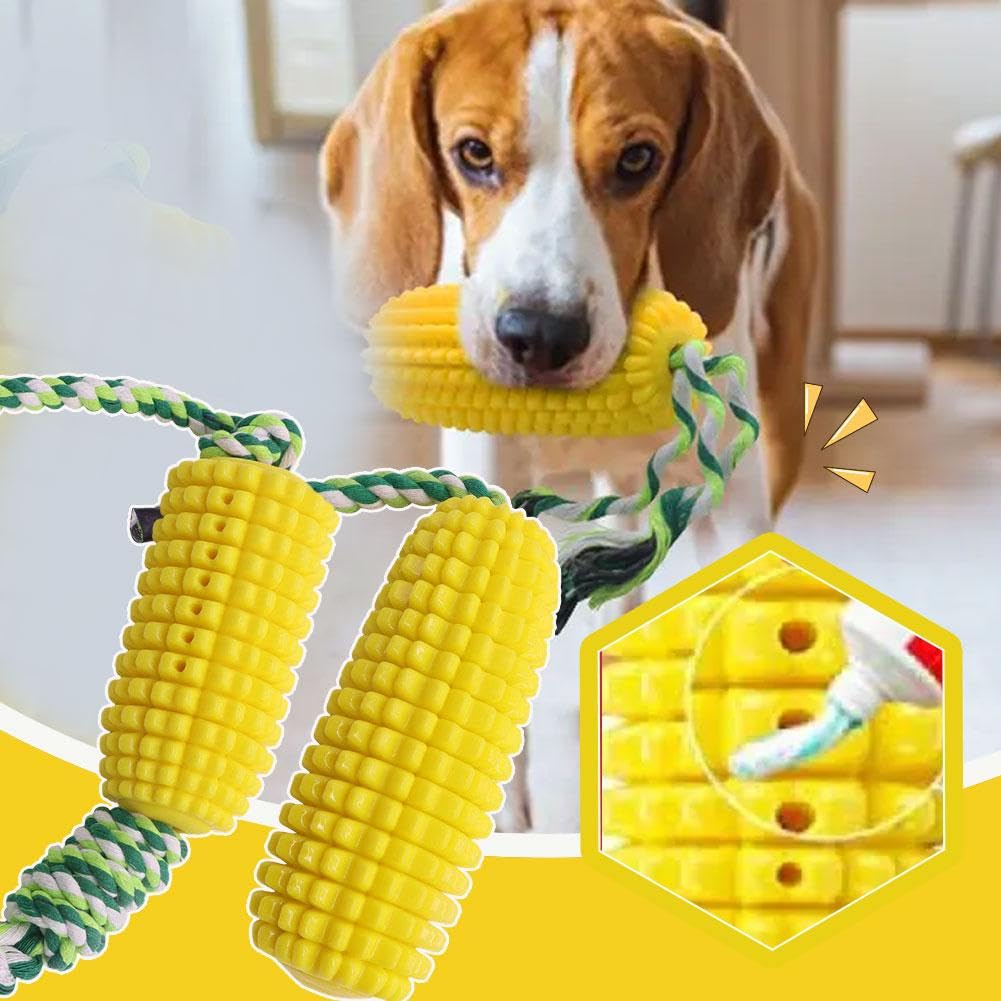 Corn Chew Dog Toy,Dog Chew Corn Toy,Puppy Teeth Chew Corn Stick Toy,Dog Toys for Aggressive Chewers Small Medium Large Breed,Interactive Squeaky Dog Tooth Cleaning Tool Water Float Toy for Any Dogs