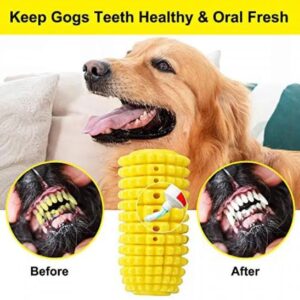 Corn Chew Dog Toy,Dog Chew Corn Toy,Puppy Teeth Chew Corn Stick Toy,Dog Toys for Aggressive Chewers Small Medium Large Breed,Interactive Squeaky Dog Tooth Cleaning Tool Water Float Toy for Any Dogs