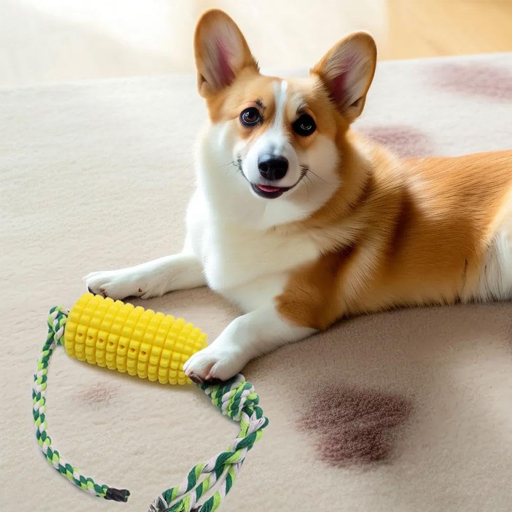 Corn Chew Dog Toy,Dog Chew Corn Toy,Puppy Teeth Chew Corn Stick Toy,Dog Toys for Aggressive Chewers Small Medium Large Breed,Interactive Squeaky Dog Tooth Cleaning Tool Water Float Toy for Any Dogs