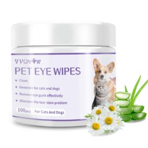 vvwvvw veterinarian-recommended cat wipes and dog wipes prevent tear stains, remove dirt and scabs, prevent infection, reduce irritation and itching, and are easy and safe to use -100 tablets