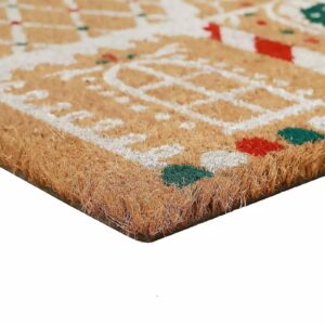 Christmas Decor,Christmas Gingerbread House Shaped Area Rug,Non-Slip Ultra Soft Microfiber Door Mat Plush Decorative Rug Christmas Welcome Mat for Living Room Bedroom Decor 24 x 12 inch (Khaki)