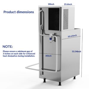 30" Air-Cooled Modular Full Cube Ice Machine - 600 lbs/Day Production, 260 lbs Ice Bin Dispenser | ETL & Energy Star Certified