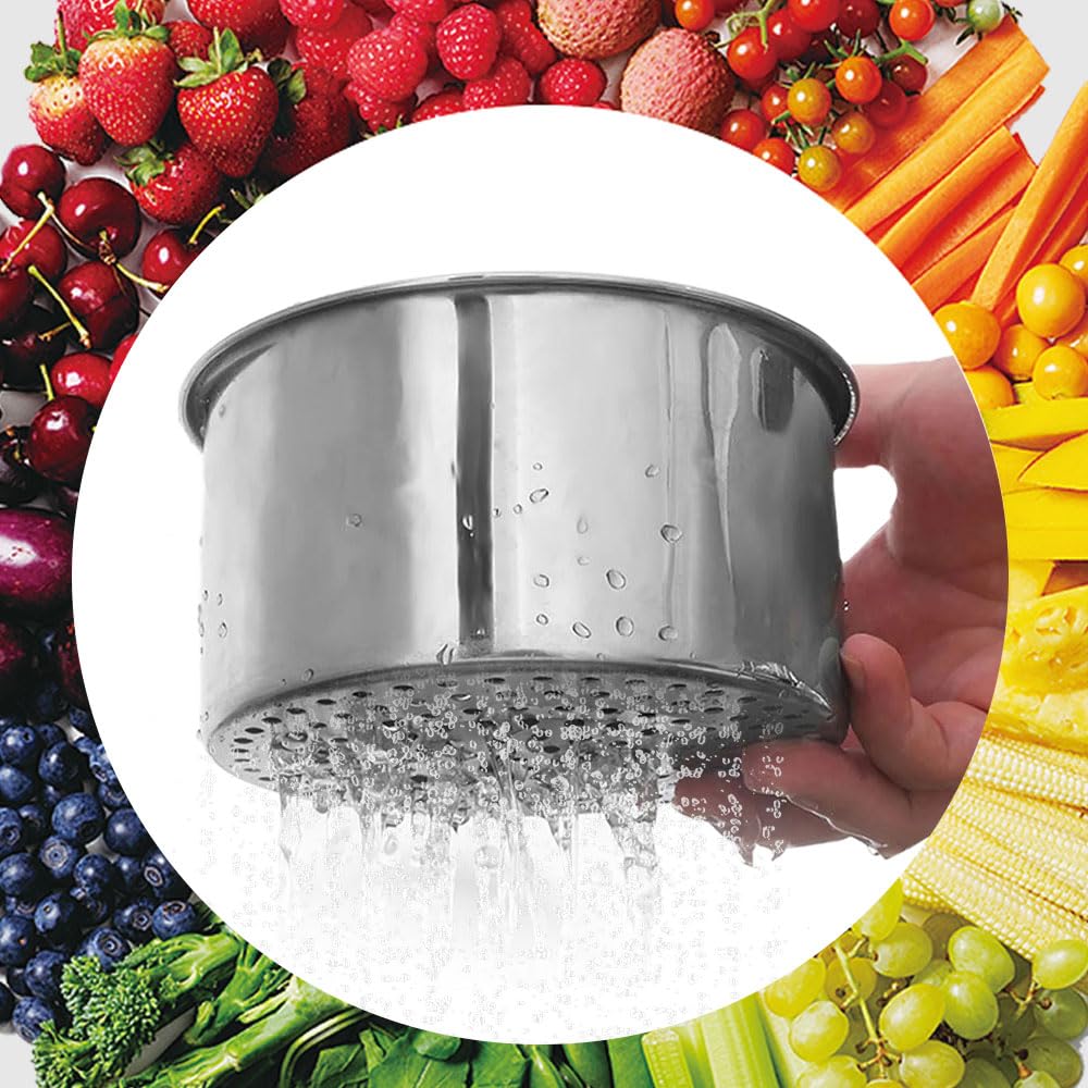 Multi-functional Drain Basket, 2024 Upgrade Stainless Steel Hanging Sink Strainer Basket Food Drainer for Sink, Kitchen Sink Strainer Basket and Vegetables Fruits Clean (1)