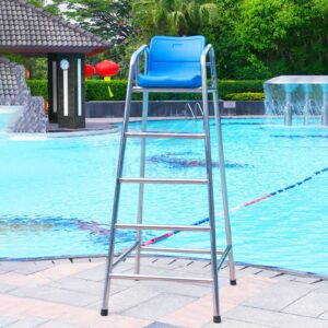 heavy duty outdoor chairs - 47.2in/59in/71in high life guard chair - tall lifeguard/deck chairs outdoor for adults, kids - lifeguard stand with abs comfortable seat for patio beach (size : high 180cm