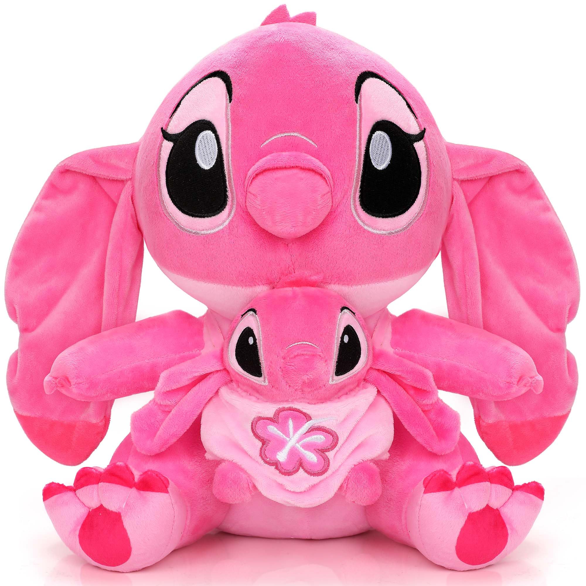 Tigiemap Cartoon Plush - 12.6 Inch Pink Cartoon Mommy Plush with a Baby Plush Cartoon Monster Plush Pillow Birthday Gift for Boys and Girls for Collection Reward