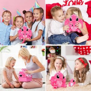 Tigiemap Cartoon Plush - 12.6 Inch Pink Cartoon Mommy Plush with a Baby Plush Cartoon Monster Plush Pillow Birthday Gift for Boys and Girls for Collection Reward