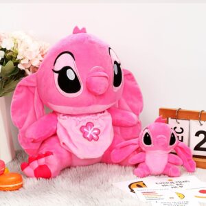 Tigiemap Cartoon Plush - 12.6 Inch Pink Cartoon Mommy Plush with a Baby Plush Cartoon Monster Plush Pillow Birthday Gift for Boys and Girls for Collection Reward