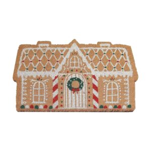 christmas decor,christmas gingerbread house shaped area rug,non-slip ultra soft microfiber door mat plush decorative rug christmas welcome mat for living room bedroom decor 24 x 12 inch (khaki)