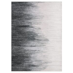 8 * 10ft Modern Abstract Area Rug, Soft Non-Slip Low Pile Machine Washable Indoor Rug for Entryway, Living Room, and Bedroom, Grey