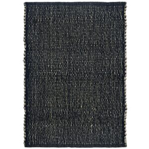 Black 2X3 Jute Rug Braided Rug - Earthy Farmhouse Solid Rug - Nautical Area Rug for Entryway or Kitchen, 2' x 3'