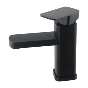 Bathroom Faucet hot and Cold Mixer tap countertop Mounted Bathroom Basin Faucet Black Square washbasin Sink Bathtub Faucet