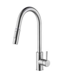 pull-out kitchen countertop mounted 360 degree rotating hot and cold water mixing faucet(nickel)