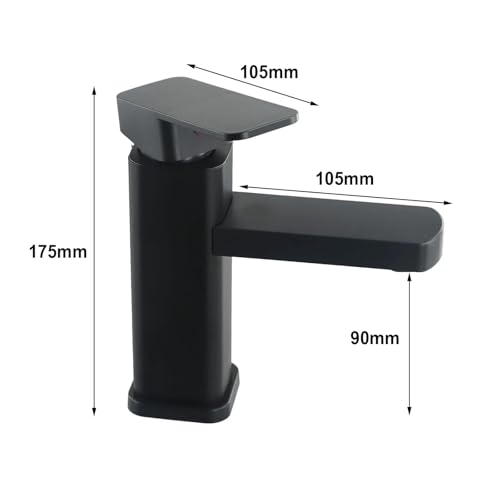 Bathroom Faucet hot and Cold Mixer tap countertop Mounted Bathroom Basin Faucet Black Square washbasin Sink Bathtub Faucet