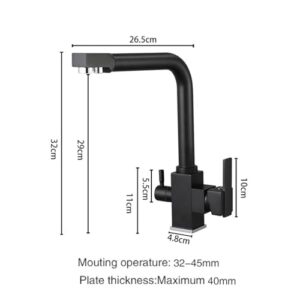 Double Spray Filter Kitchen Faucet Black Brass Purifier Nozzle Sink Mixer tap(A1022SD)