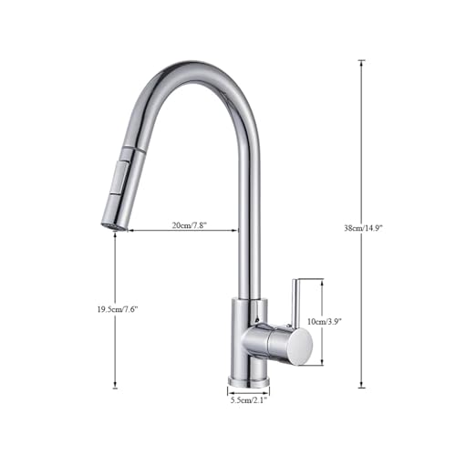 Pull-Out Kitchen countertop Mounted 360 Degree Rotating hot and Cold Water Mixing Faucet(Nickel)