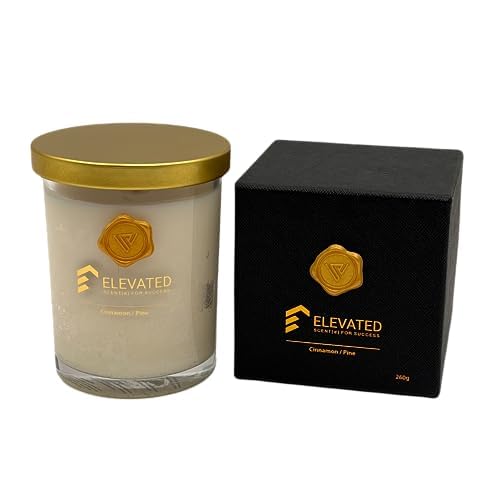 Elevated Scente[d] Candles - Cinnamon Pine Candle | Soy Christmas Candles with Winter Candle Scents | Cozy Season Candle Jar - 70h Long Burning Time | 9.1oz Large