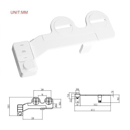 EOLTMESS Bidet Attachment for Toilet, Ultra-Slim Self Cleaning Dual Nozzle Hygienic Toilet Bidet, Warm & Cold Fresh Water Bidet Sprayer with Feminine Wash & Rear Wash(1/2)