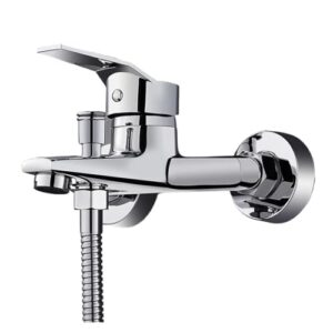 zinc alloy basin faucet chrome plated wall mounted hot and cold water double spout mixer faucet suitable for bathroom diverter bathtub shower tray