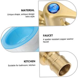 OSALADI Washing Machine Faucet Tap Handle Faucet Water Faucet Shower Faucet Kitchen Faucet Gold Bibcock Bathtub Faucet Outside Water Sink Faucet Bathroom Pool Faucet Golden Copper