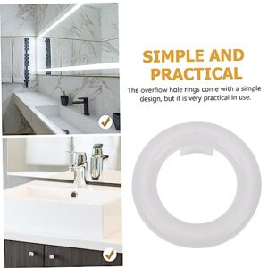 OSALADI 60pcs Washbasin Overflow Hole Bath Sink Sanitary Sink Ring Sink Hole Sink Overflow Trim Ring Sink Overflow Covers Wash Sink Ring Kitchen Accessory Basin Sink Strainer White Plastic