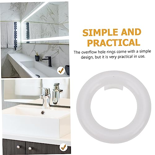 OSALADI 60pcs Washbasin Overflow Hole Bath Sink Sanitary Sink Ring Sink Hole Sink Overflow Trim Ring Sink Overflow Covers Wash Sink Ring Kitchen Accessory Basin Sink Strainer White Plastic