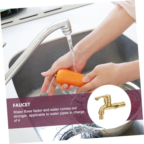 OSALADI Washing Machine Faucet Tap Handle Faucet Water Faucet Shower Faucet Kitchen Faucet Gold Bibcock Bathtub Faucet Outside Water Sink Faucet Bathroom Pool Faucet Golden Copper