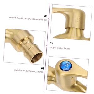 OSALADI Washing Machine Faucet Tap Handle Faucet Water Faucet Shower Faucet Kitchen Faucet Gold Bibcock Bathtub Faucet Outside Water Sink Faucet Bathroom Pool Faucet Golden Copper