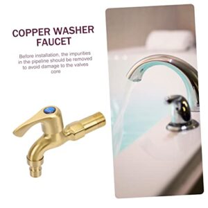 OSALADI Washing Machine Faucet Tap Handle Faucet Water Faucet Shower Faucet Kitchen Faucet Gold Bibcock Bathtub Faucet Outside Water Sink Faucet Bathroom Pool Faucet Golden Copper