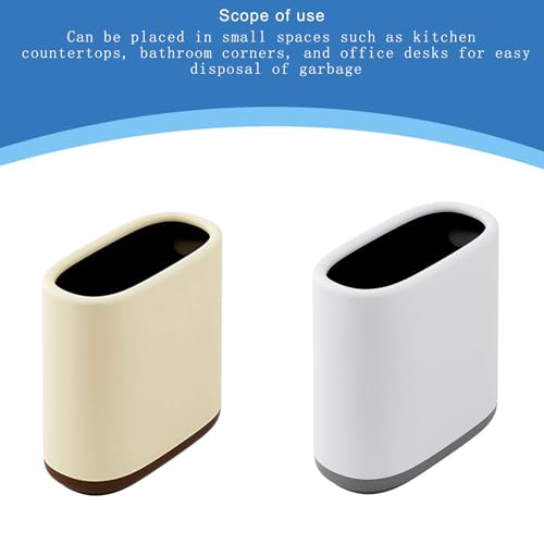 Trash Bin with Easy Press Lid Fashionable Garbage Can Push Top Waste Bin Bathroom Storage Bucket for Any Room