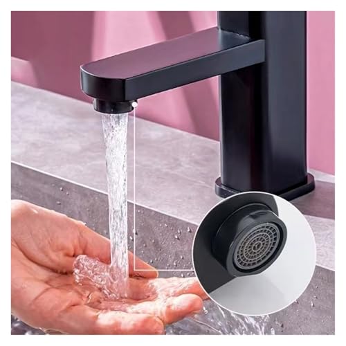 Bathroom Faucet hot and Cold Water Mixing Faucet countertop Installation Home Bathroom Basin Faucet Black Square washbasin Sink Bathtub Faucet