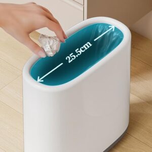 Trash Bin with Easy Press Lid Fashionable Garbage Can Push Top Waste Bin Bathroom Storage Bucket for Any Room