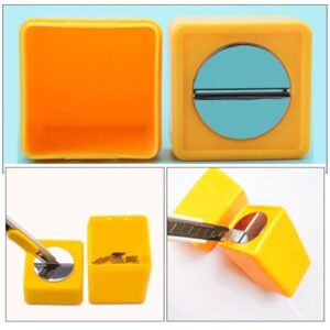 ORFOFE 3pcs Boxes Razor Blade Disposal Container Razor Blade Scraper Abs Yellow Blades Recycling Case Waste Blades Container