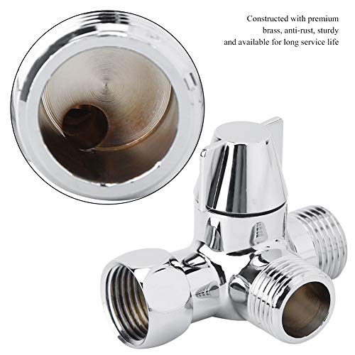 G1/2 Diverter Valve, 3 Way Diverter, Shower Three way T shaped Adapter, Water Diverter Connector Toilet Bidet Water Separator