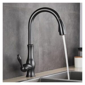 Pull Out Kitchen Sink Single Lever Water Mixing Faucet Crane 360 ​​Degree Rotating Mixer(Nickel)